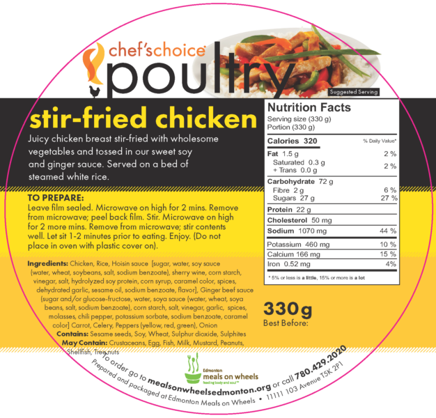 Chicken Stir Fry - Edmonton Meals on Wheels