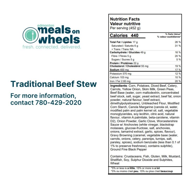 Traditional Beef Stew - Edmonton Meals on Wheels